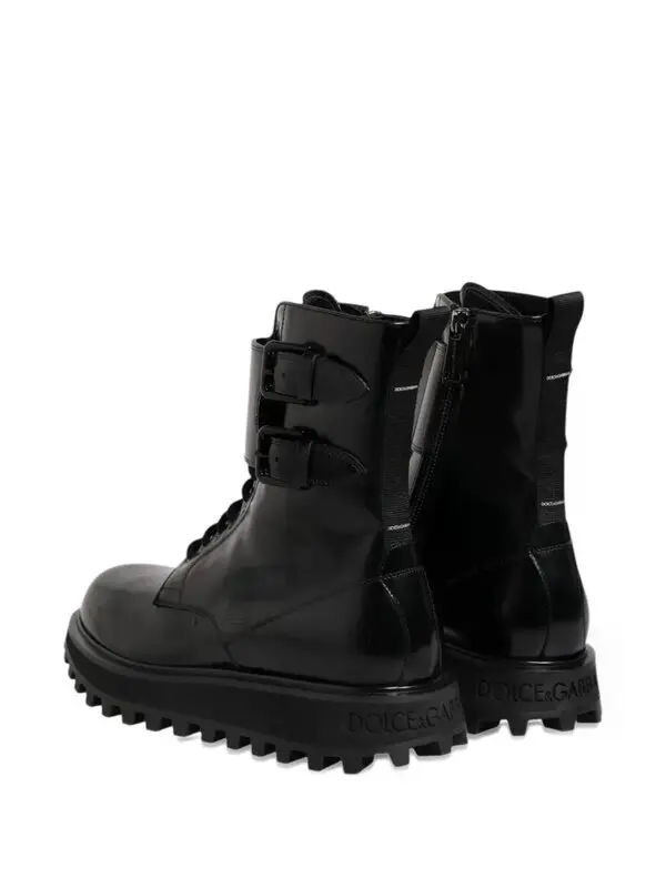 Dolce & Gabbana Buckle-strap Lace-up Ankle Boots