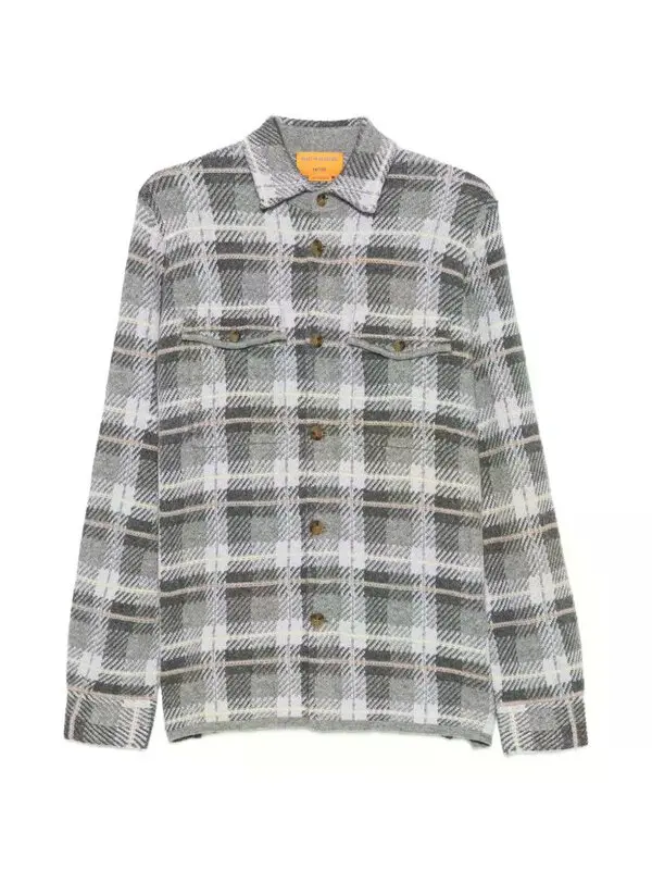 Guest In Residence Check-pattern Button-up Overshirt