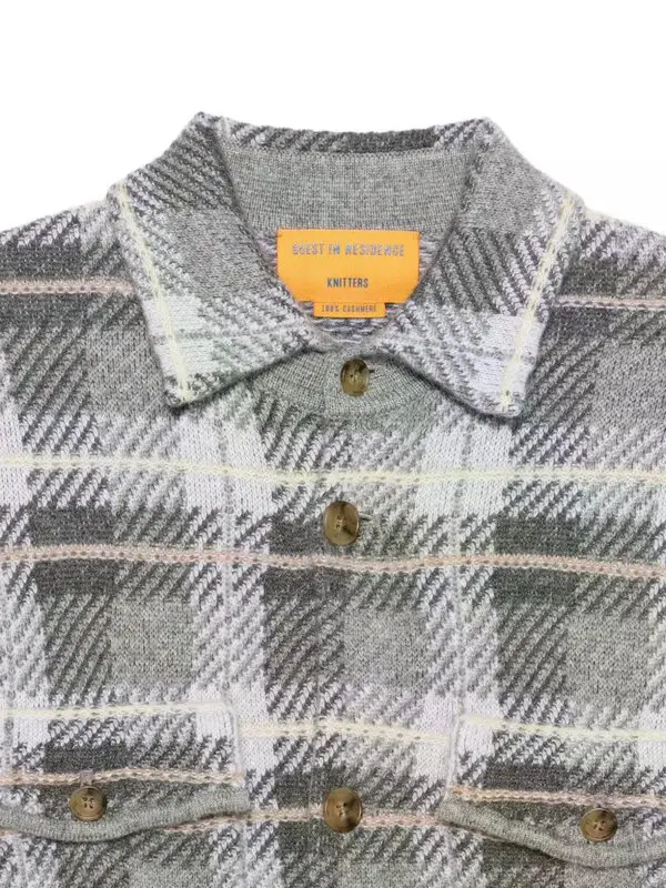 Guest In Residence Check-pattern Button-up Overshirt