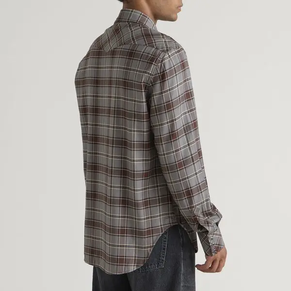 Acne Studios Surrow Check Flannel Long Sleeve Shirt