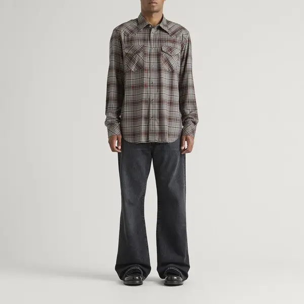 Acne Studios Surrow Check Flannel Long Sleeve Shirt
