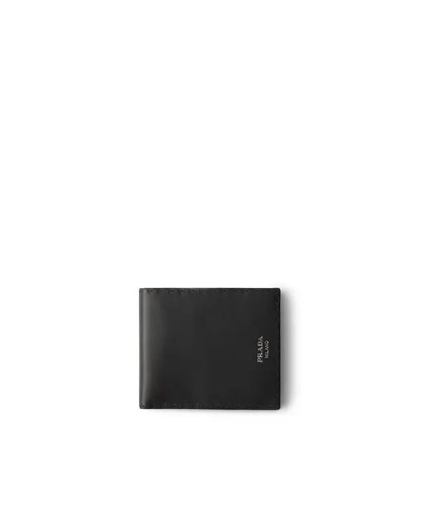 Prada Antiqued Leather Wallet - Black