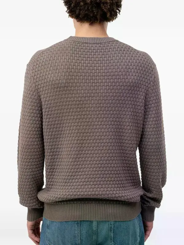 Hugo Basket-weave Crew-neck Sweater