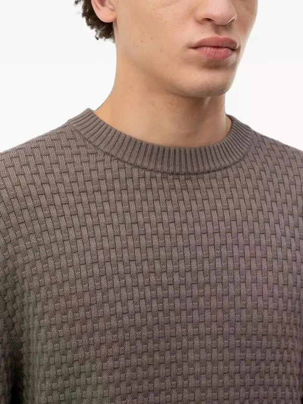 Hugo Basket-weave Crew-neck Sweater
