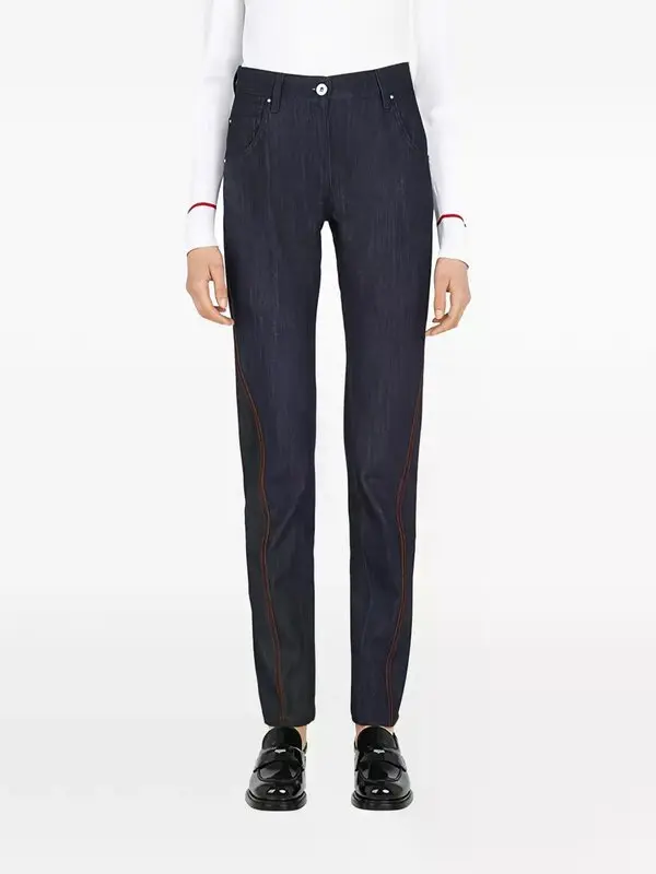 FERRAGAMO Contrast-stitch Trousers - Blue