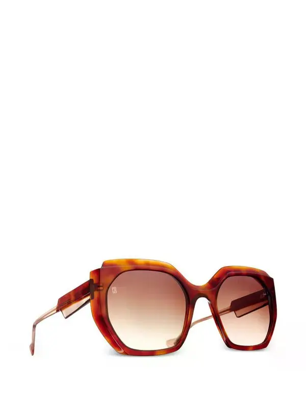 CAROLINE ABRAM Patrizia Geometric-frame Sunglasses - Brown