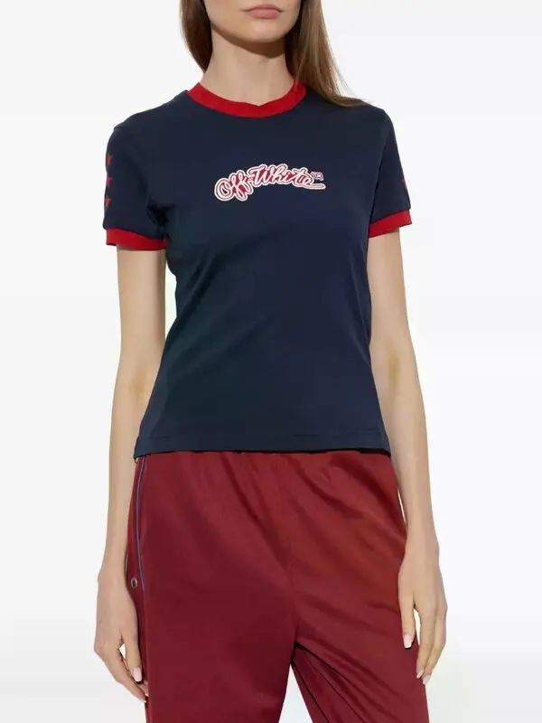 Off-White Logo-embroidered Star-print T-shirt