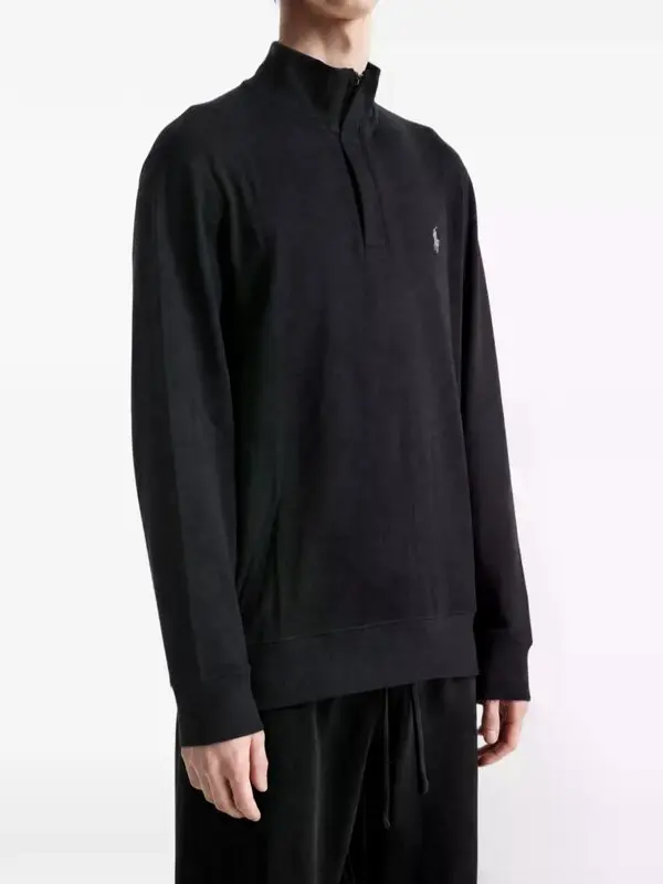 Polo Ralph Lauren Logo-embroidered Quarter-zip Sweater - Black