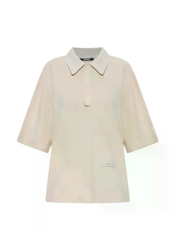 Jacquemus Ruban Logo-patch Polo Shirt - Neutrals