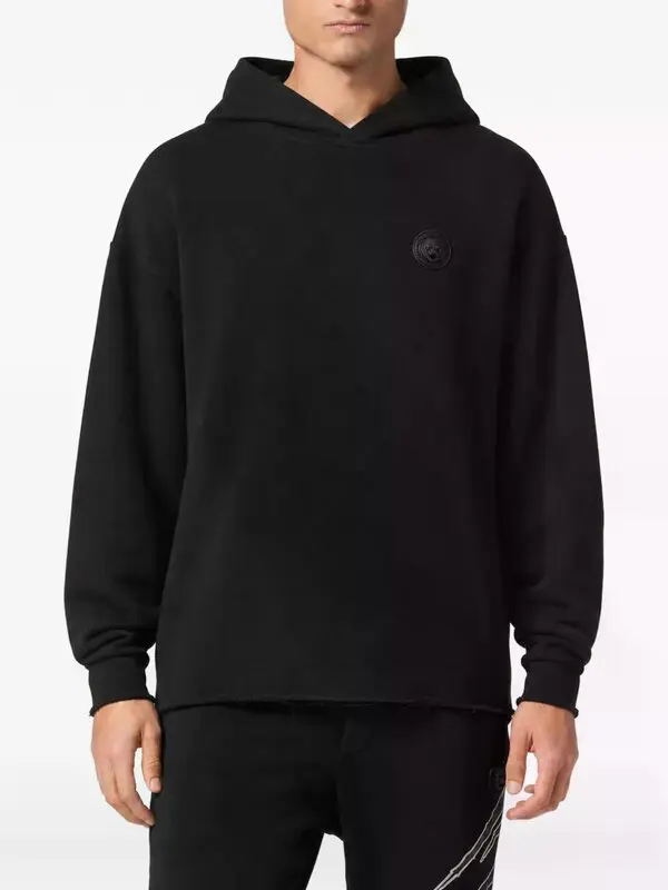 PLEIN SPORT Raw-edge Jersey Hoodie