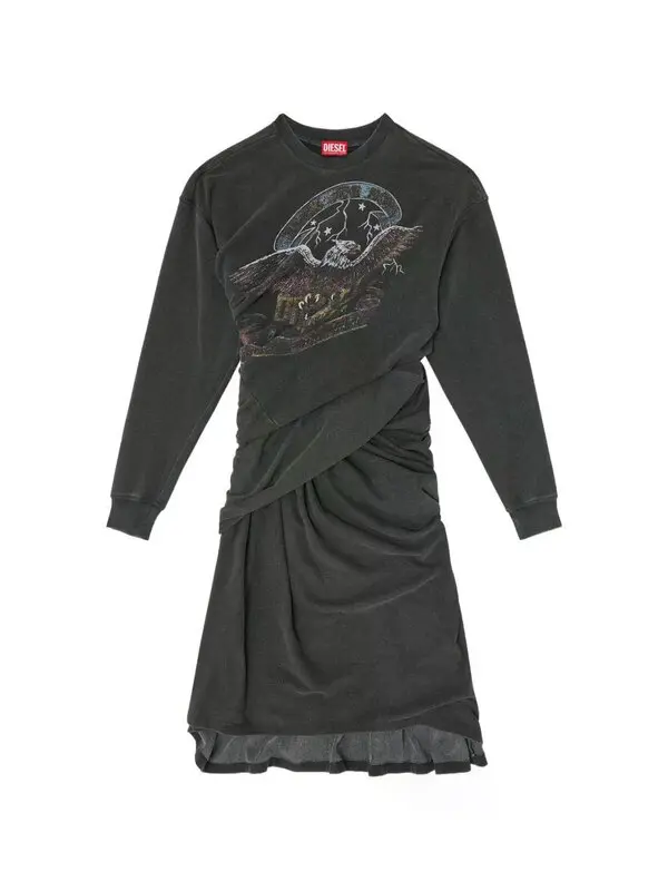DIESEL® Graphic-print Draped Dress