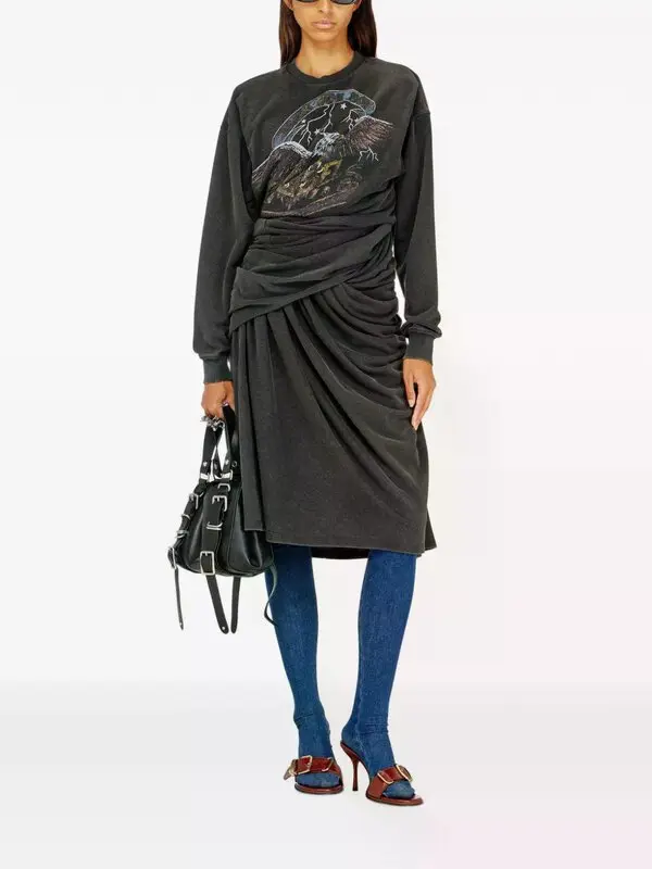 DIESEL® Graphic-print Draped Dress