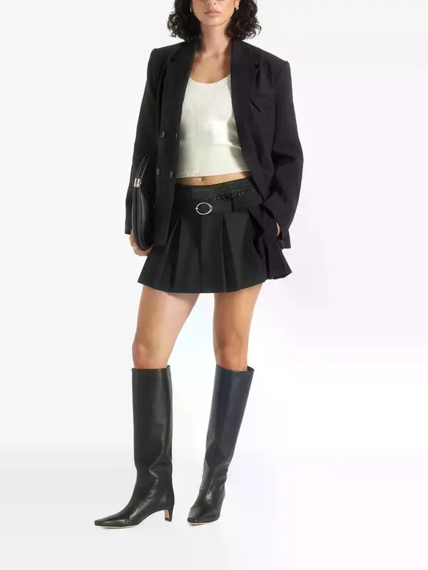 Manière De Voir Rebecca In Pleated Belted Skort With Waistband - Black