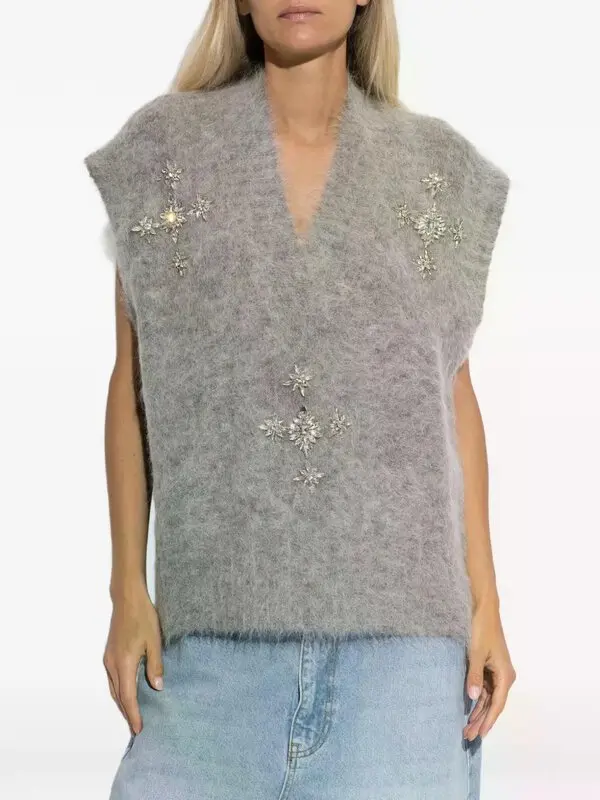 Munthe Vurulia Crystal-embellished Vest - Grey
