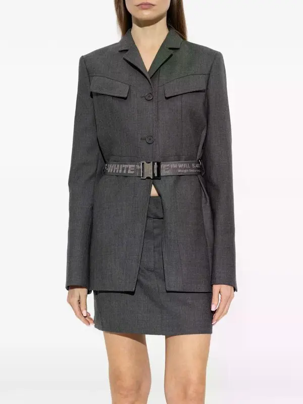 Off-White Belted Wool Blazer