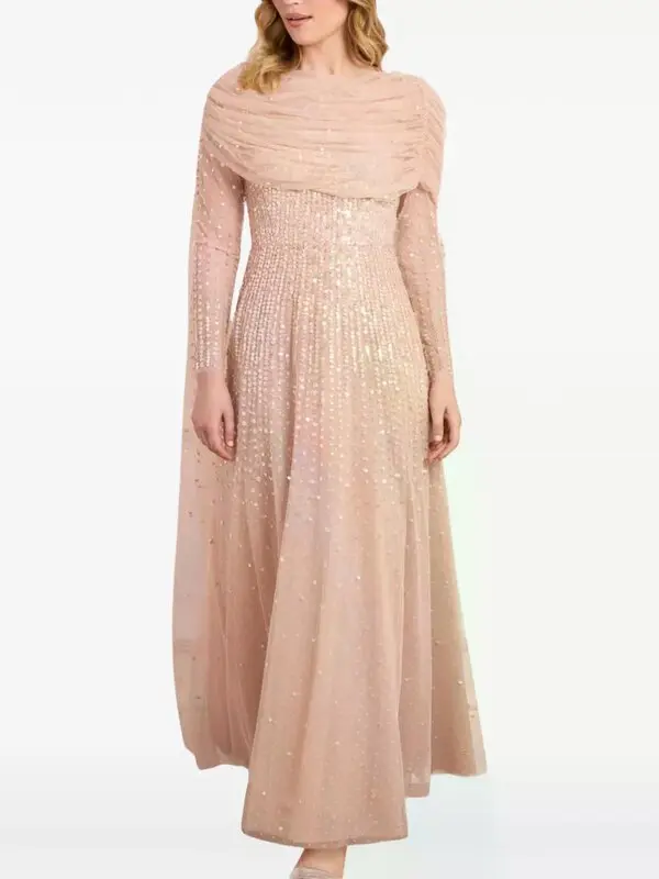 NEEDLE & THREAD Moonlight Sequin-embellished Draped Gown