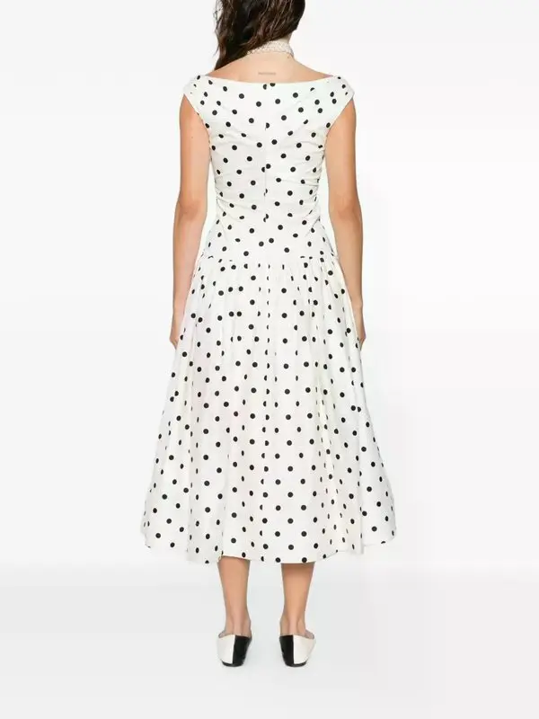 SELF-PORTRAIT Polka Dot Midi Dress