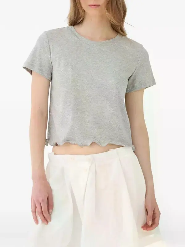 ELEH Scalloped-edge Short-sleeve T-shirt