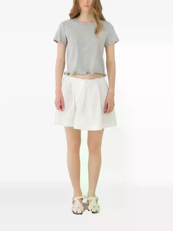 ELEH Scalloped-edge Short-sleeve T-shirt
