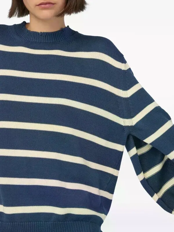 SEMICOUTURE Beatriz Striped Distressed-effect Sweater