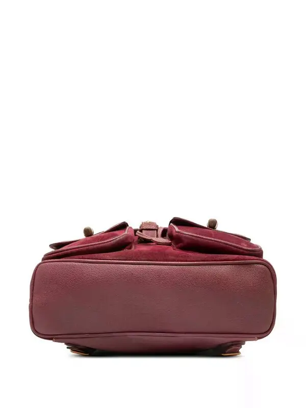 Gucci 20th Century Large Suede Bamboo Drawstring Backpack