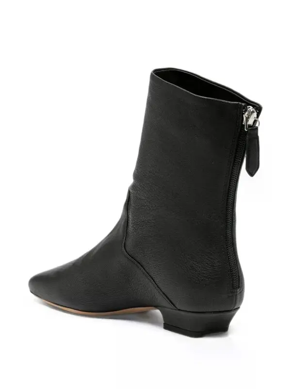 JUDE Celina Rear-zip Leather Ankle Boots