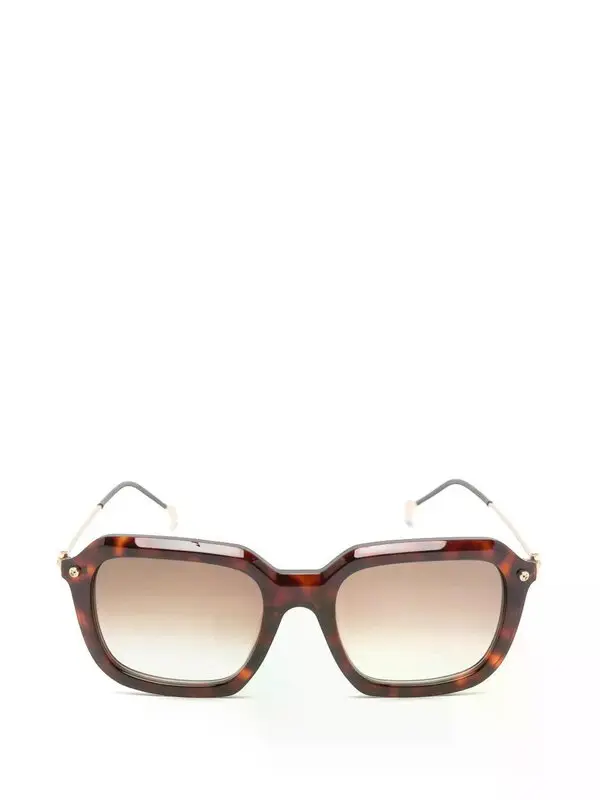 Yohji Yamamoto Tortoiseshell-effect Sunglasses - Brown