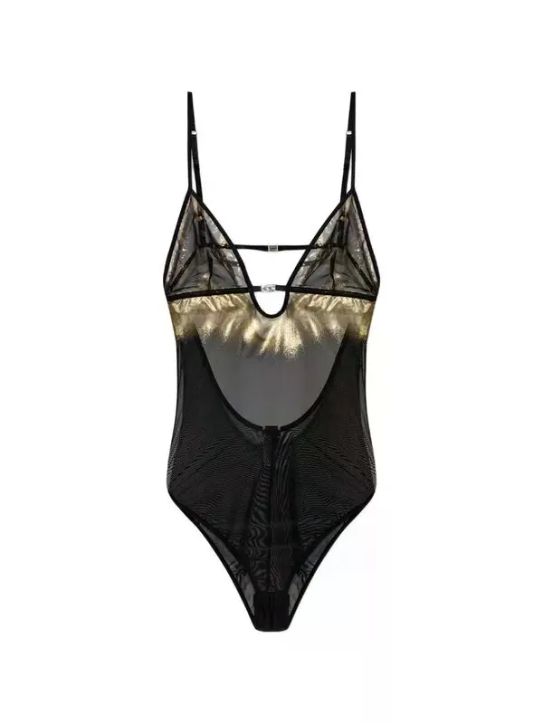 DIESEL® Mirea-gft Metallic-effect Bodysuit - Black
