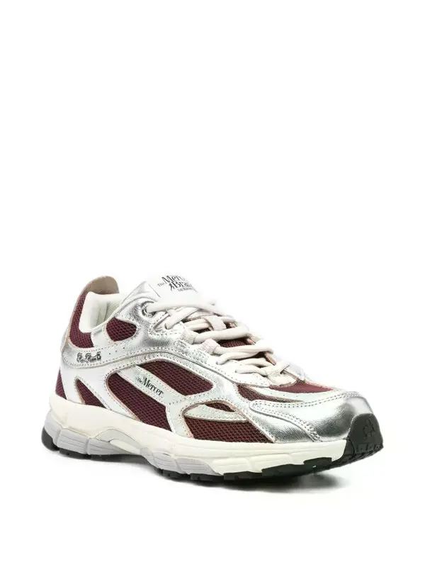 THE MERCER BRAND Re-run Metallic Leather Sneakers - Silver