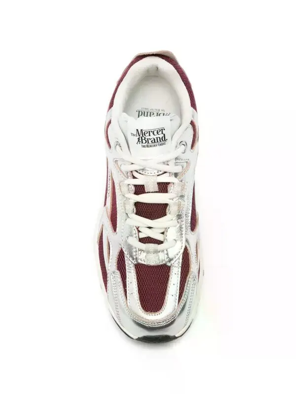 THE MERCER BRAND Re-run Metallic Leather Sneakers - Silver
