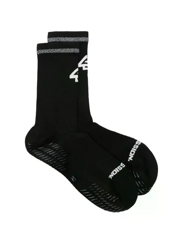 REPRESENT Logo-intarsia Ribbed-trim Socks