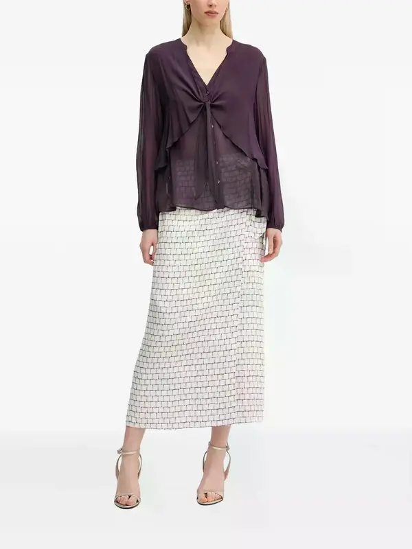 MARC AUREL Geometric-print Wrap Midi Skirt