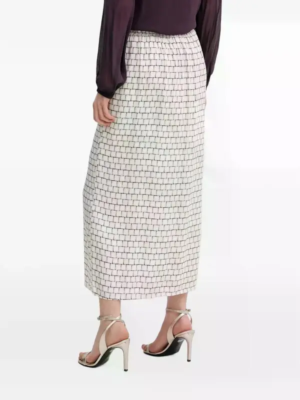 MARC AUREL Geometric-print Wrap Midi Skirt