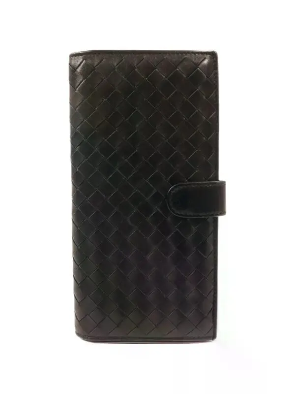 Bottega Veneta Intrecciato Lambskin Wallet - Black