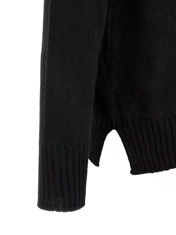 MA'RY'YA Raglan-sleeve Side-slit Sweater