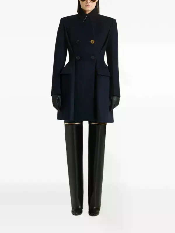 Givenchy Pinch Coat In Wool And Cashmere - Blue
