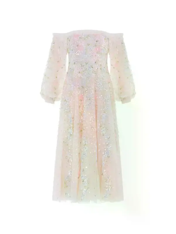 NEEDLE & THREAD Confetti Sequin-embellished Off-shoulder Dress