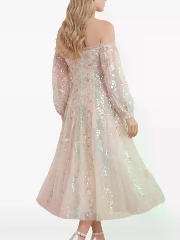 NEEDLE & THREAD Confetti Sequin-embellished Off-shoulder Dress