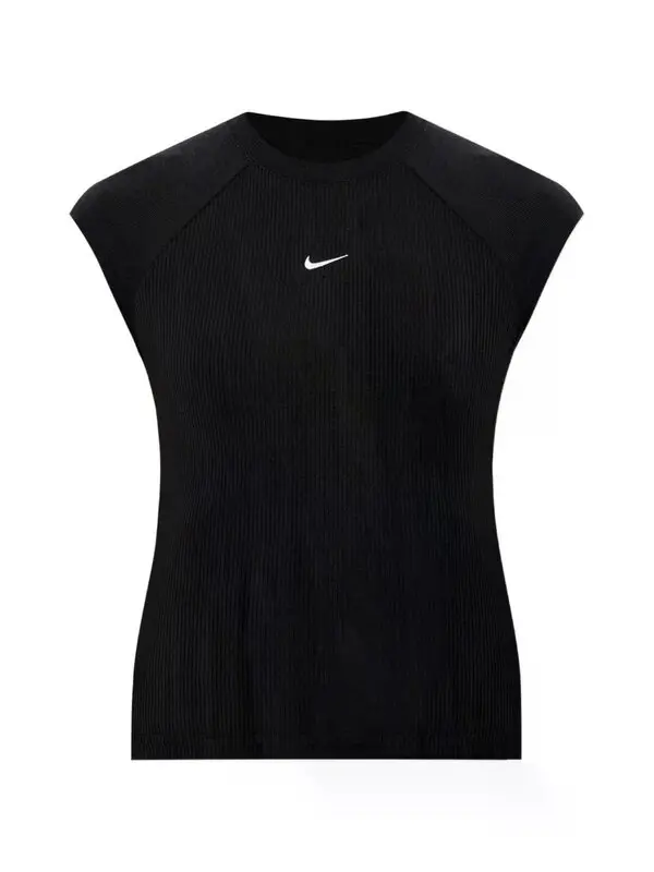 Nike Ribbed Logo-embroidered Top - Black