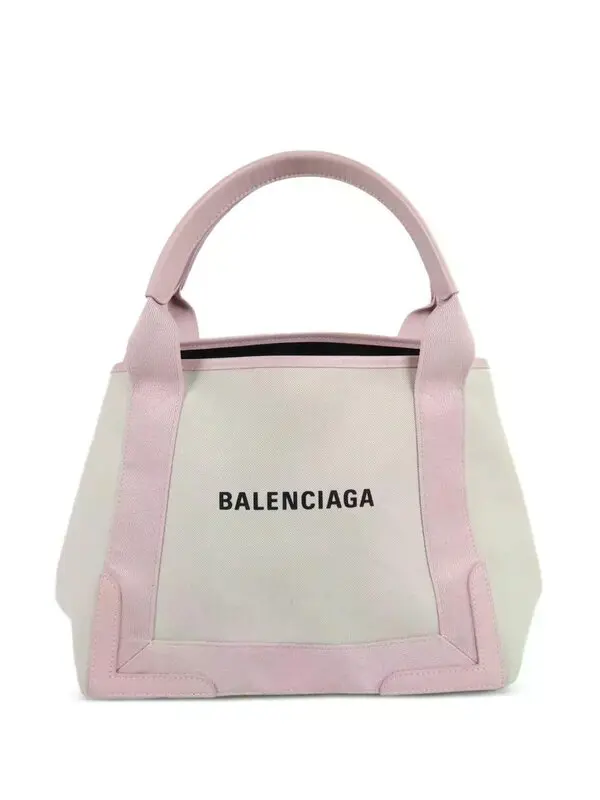 Balenciaga Navy Cabas Shoulder Bag - Neutrals