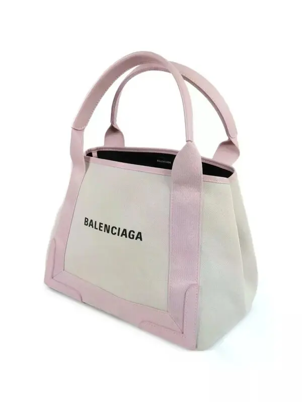 Balenciaga Navy Cabas Shoulder Bag - Neutrals