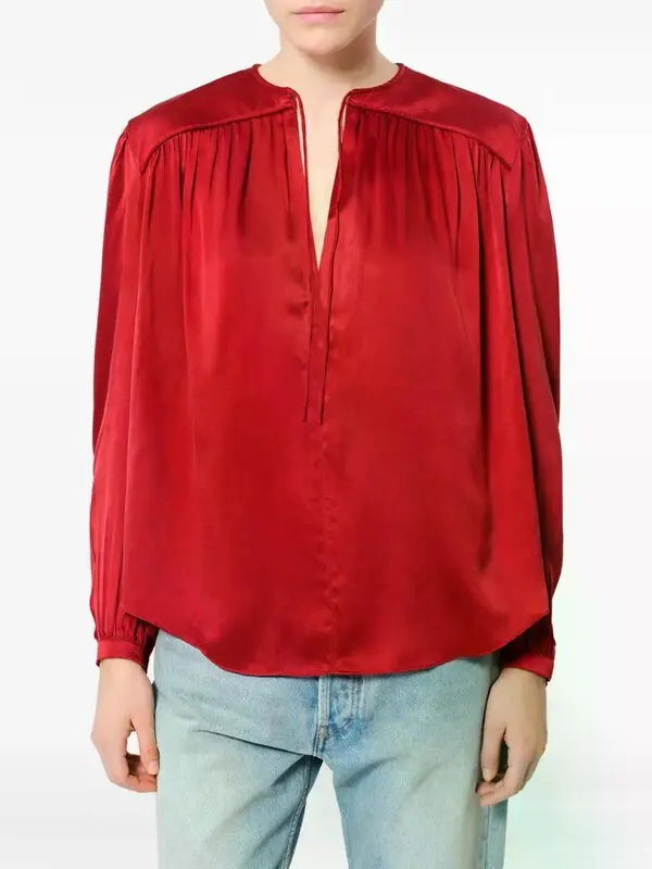 Isabel Marant Étoile Laraya Fluid Silk Satin Blouse