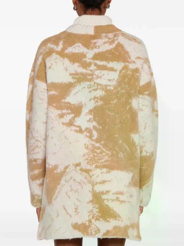 LANEUS Jacquard Boxy Cardigan