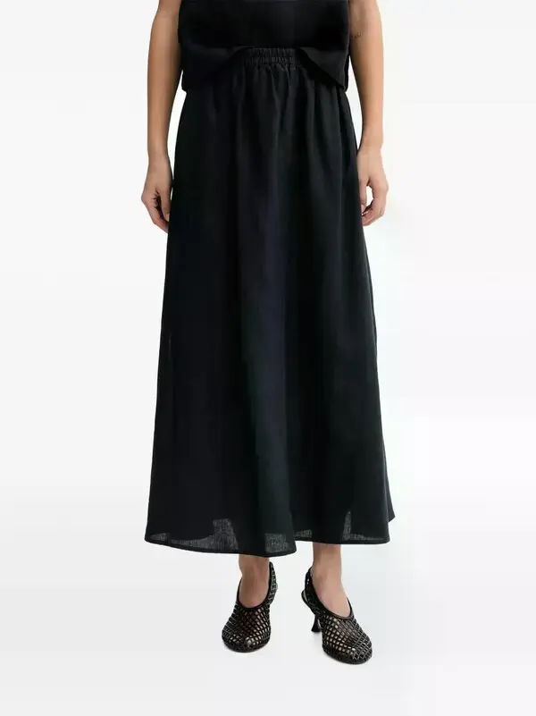 Marc O'polo Elasticated-waist Flared Maxi Skirt - Black