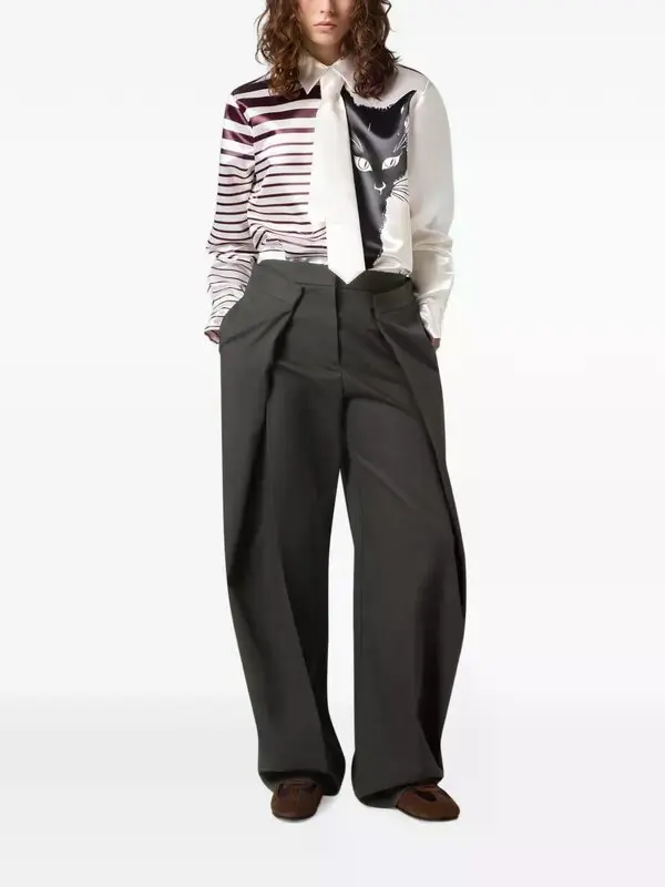 MSGM Pleated Wide-leg Trousers