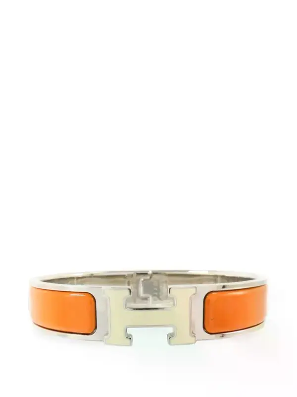 Hermès Clic H Enamel Bracelet - Silver