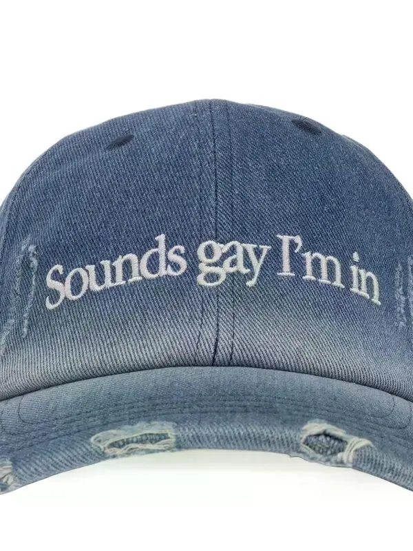 CARNE BOLLENTE Distressed Denim Baseball Cap