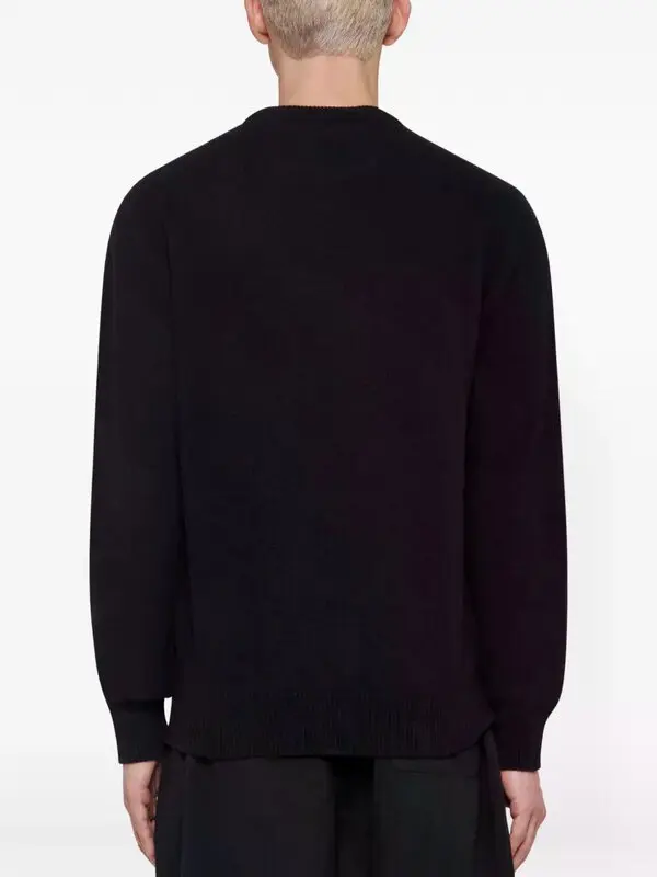 LANEUS Star-embroidered Crew-neck Sweater