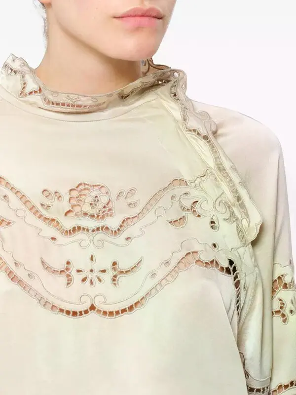 Isabel Marant Étoile Enelia Silk Satin Broderie Anglaise Blouse