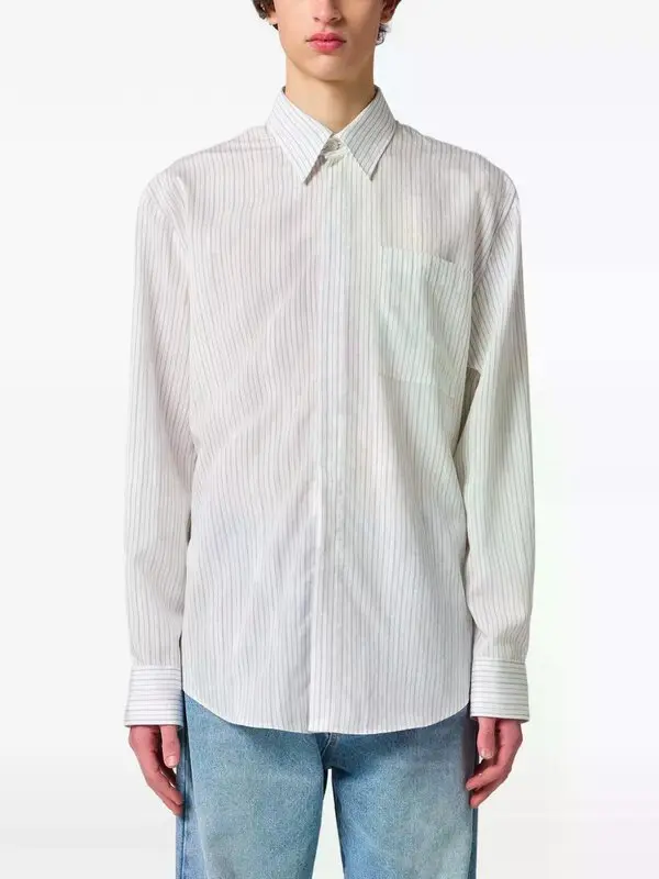 MSGM Striped Logo-print Shirt